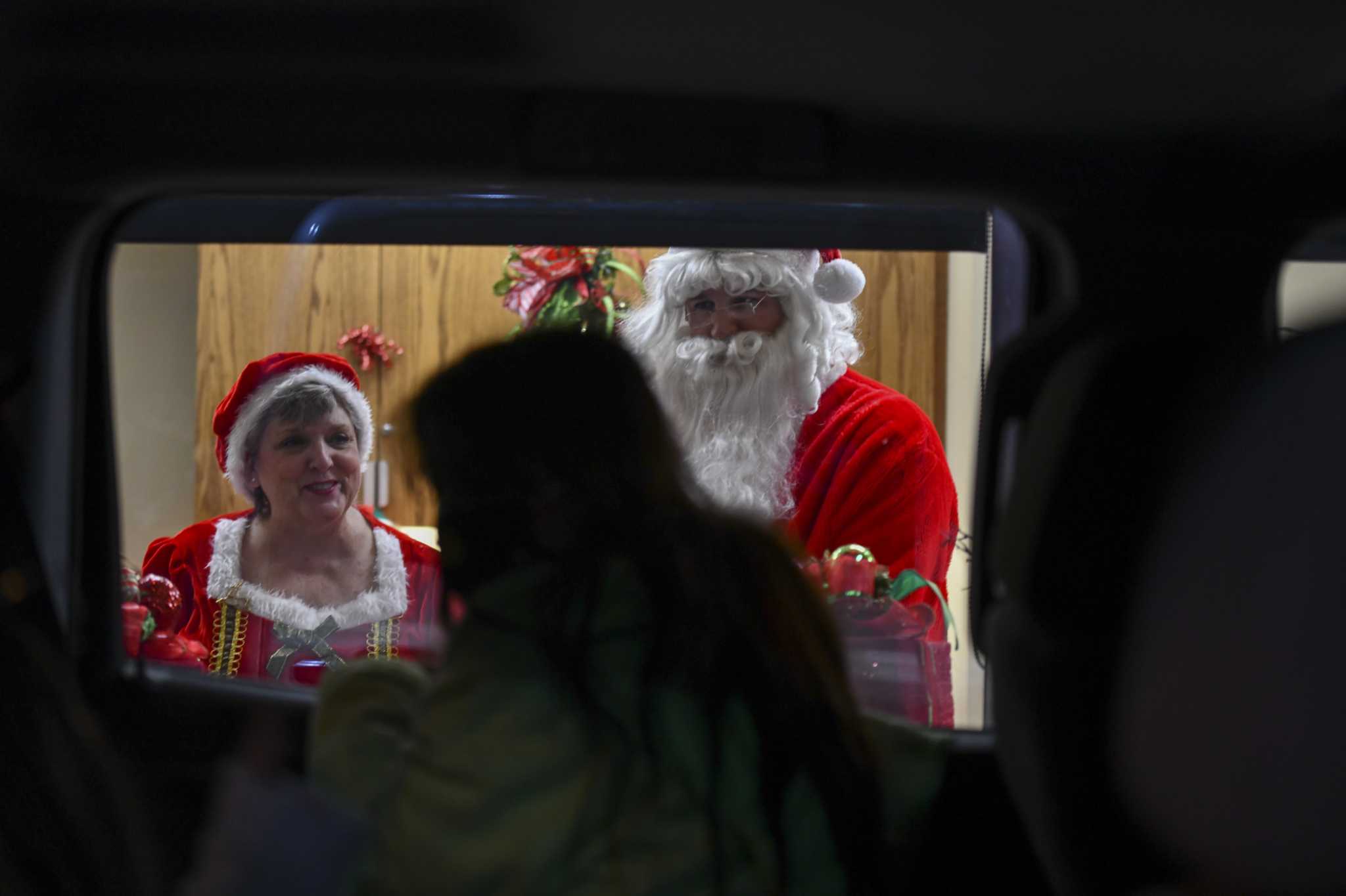 Scenes from FirstCapital Bank of Texas’ drive-thru Christmas