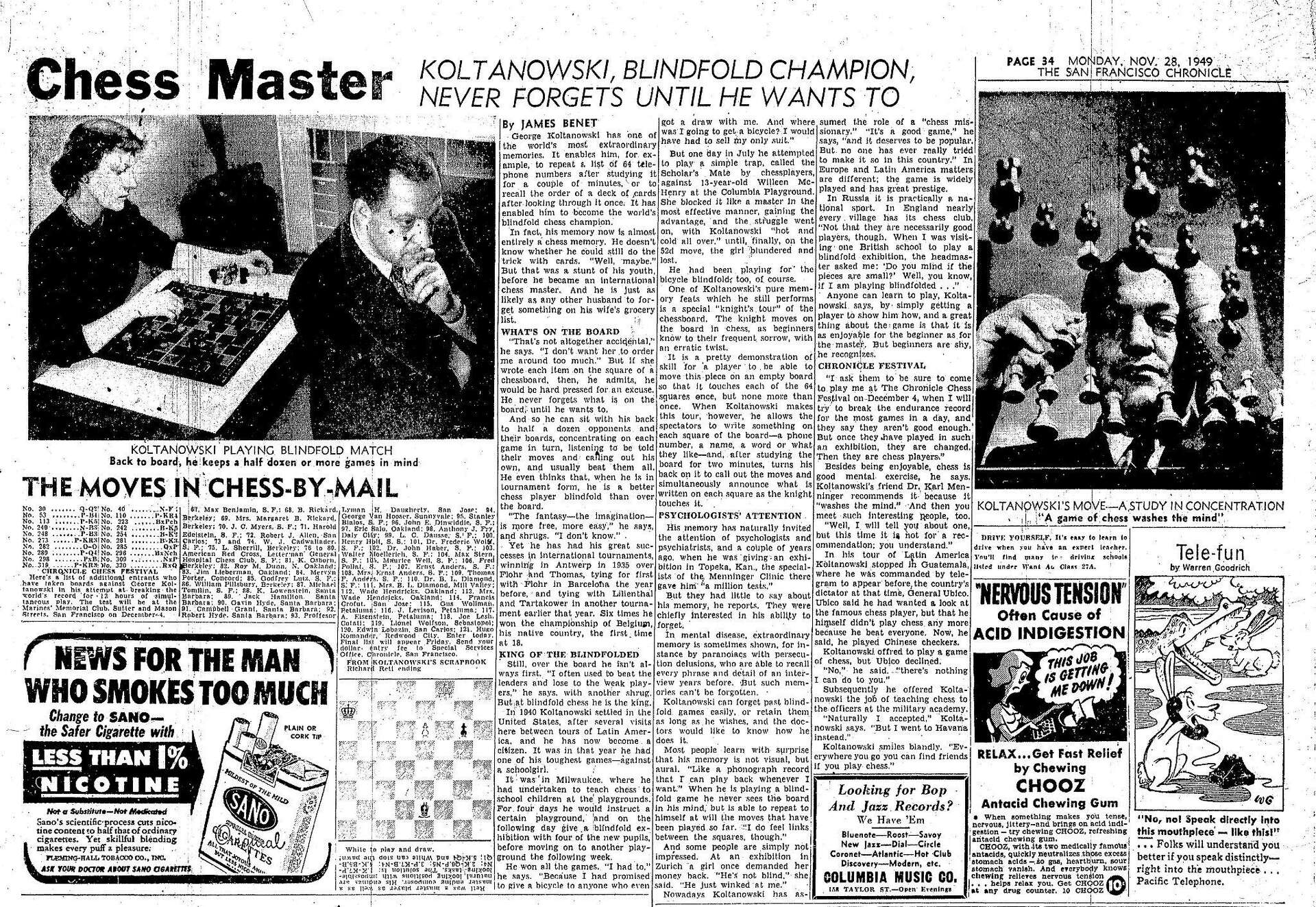 Chess legend George Koltanowski: An archive deep dive of record ...