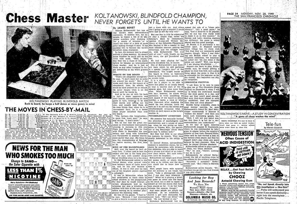 Chess legend George Koltanowski: An archive deep dive of record ...