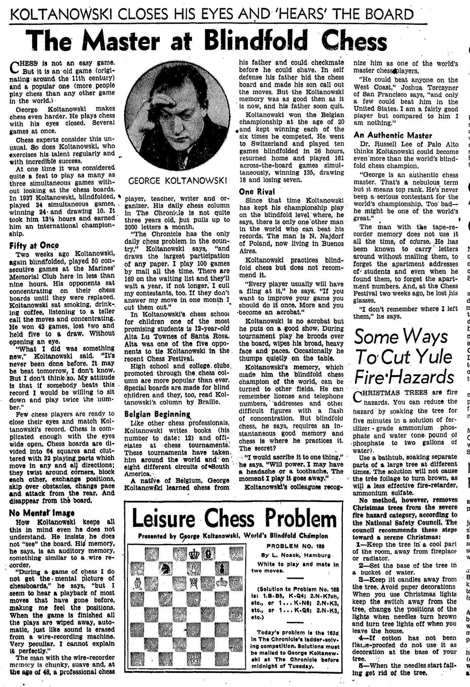 Chess legend George Koltanowski: An archive deep dive of record ...