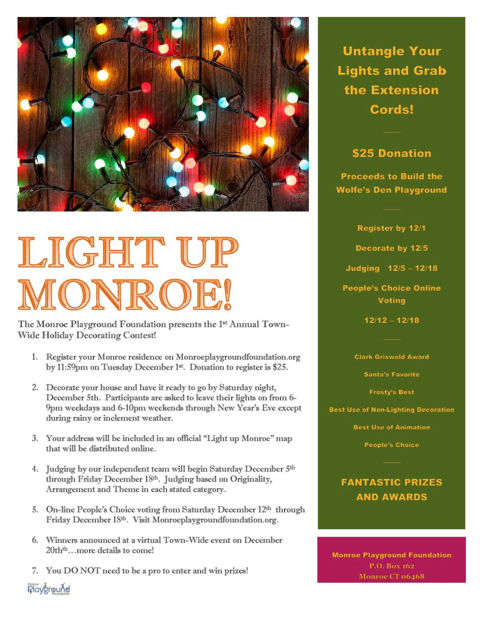 ‘Light Up Monroe’ contest raises money for new playground