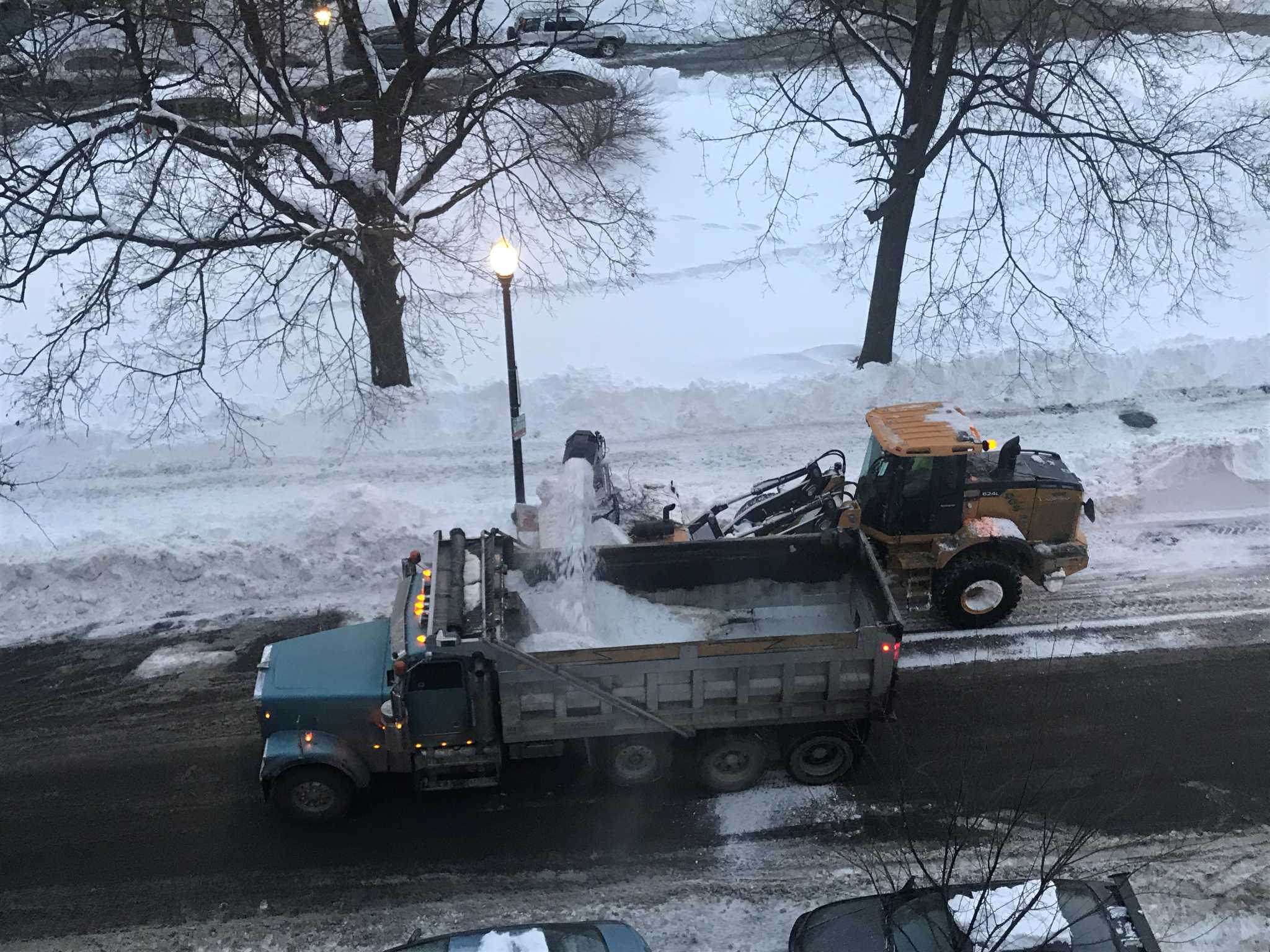 Albany clears snow as UAlbany's Bubble falls