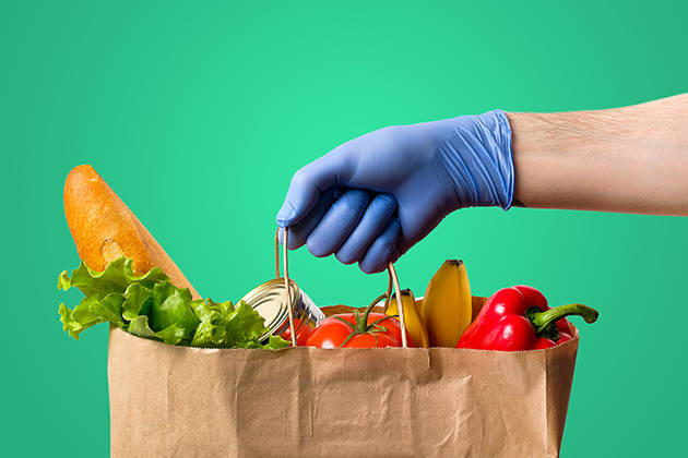 Drive-up food giveway in Carlinville