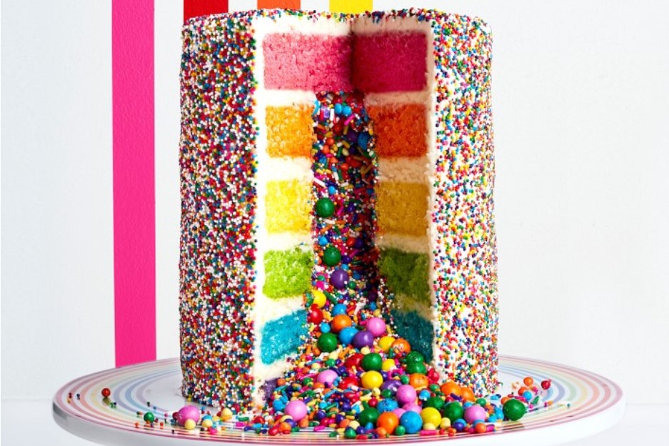 Ring in the new year with a Rainbow Explosion cake