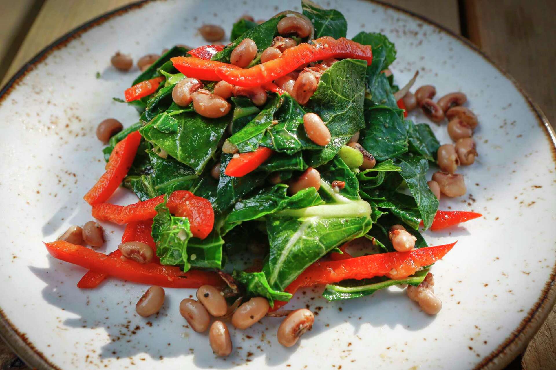 Recipe: Sautéed Collards with Red Peppers and Black Eyed Peas