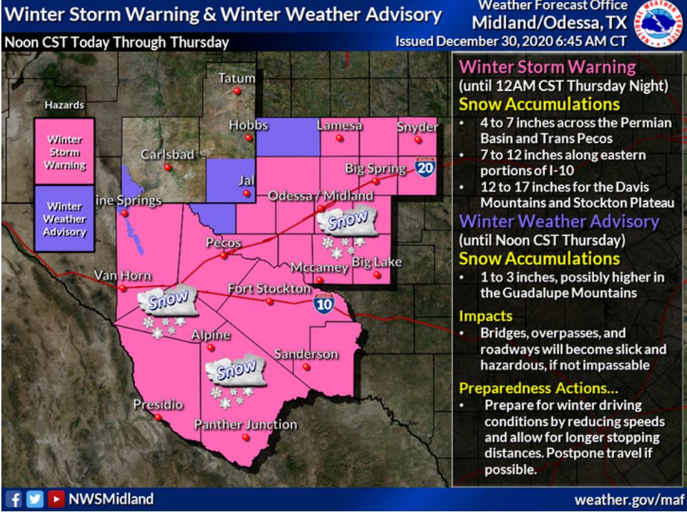 NWS: Today’s forecast calls for cold, wind, snow
