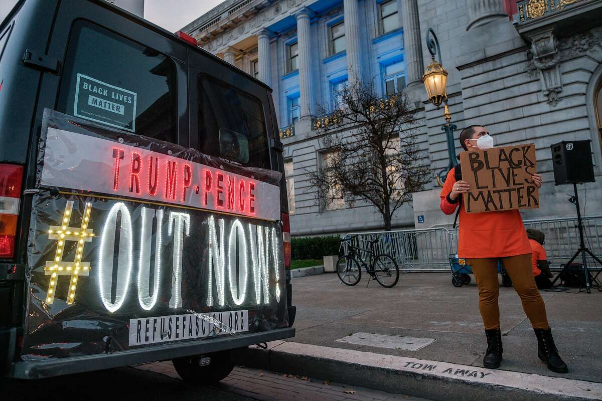 Dozens rally outside S.F. City Hall, object to racial double standard ...