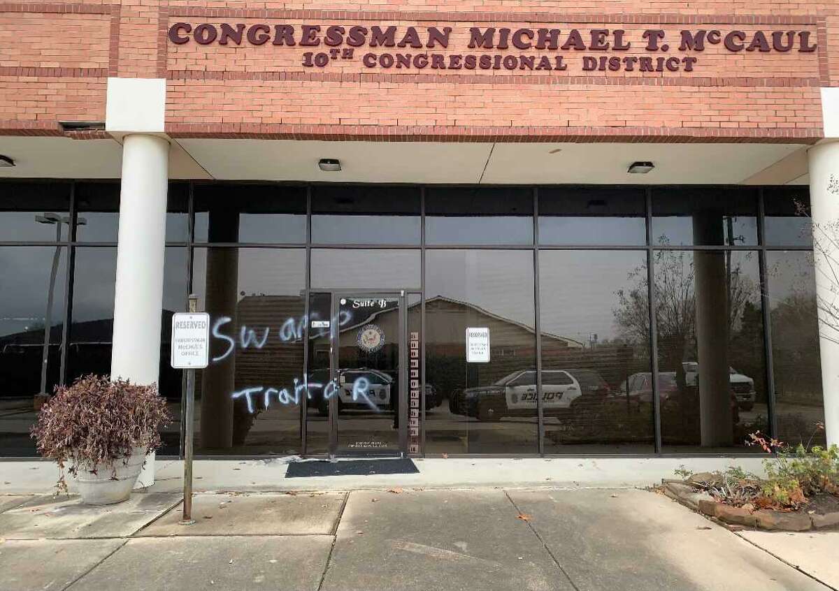 Congressman Michael McCaul’s Houston-area office vandalized Congressman Michael McCaul’s Houston-area office vandalized