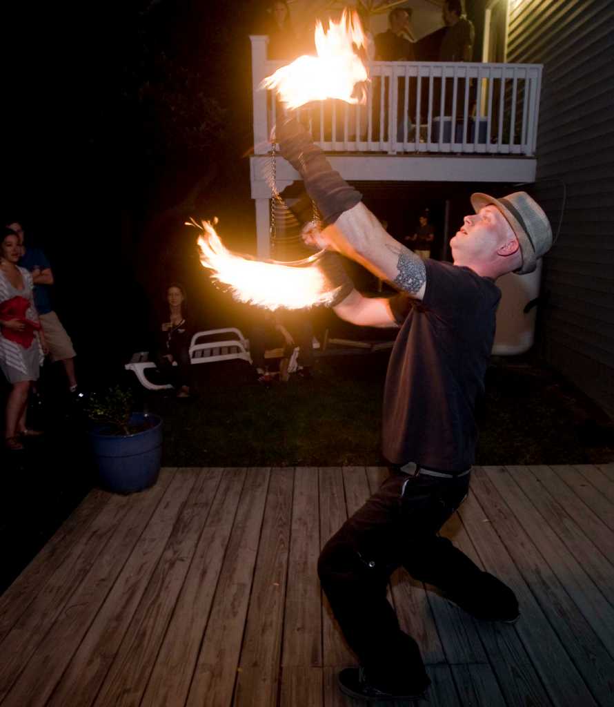 Fire spinners can take the heat