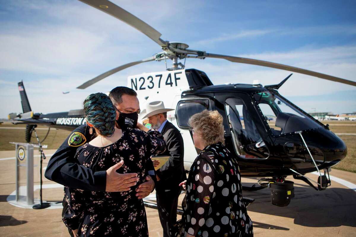 Houston police unveil new Airbus helicopter dedicated to fallen officer ...