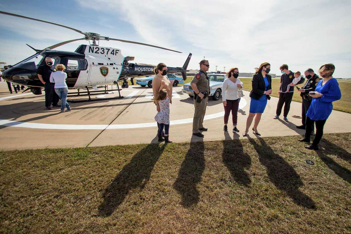 Houston police unveil new Airbus helicopter dedicated to fallen officer ...
