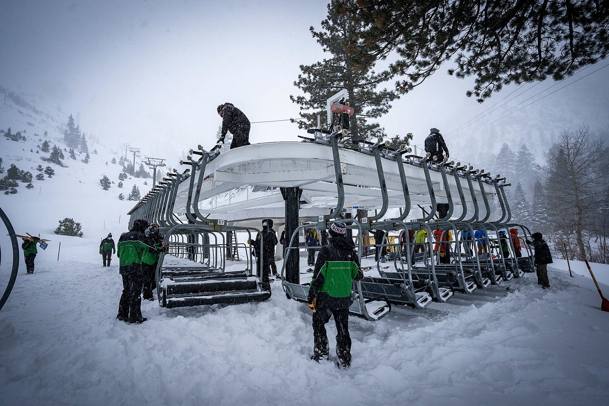 Photos show snow piling up at Tahoe ski resorts