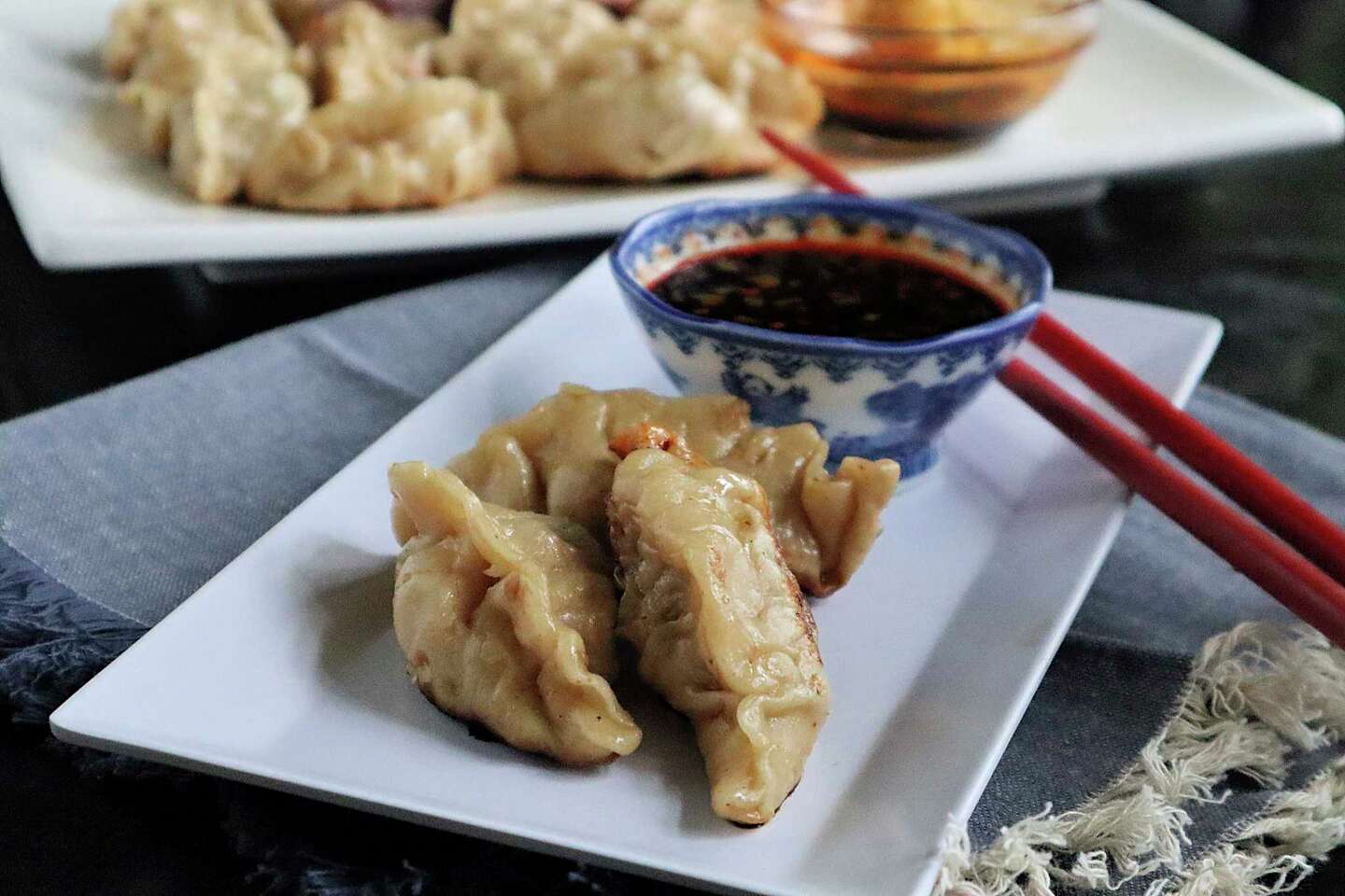 Gretchen's table: Pork pot stickers with soy-garlic dipping sauce