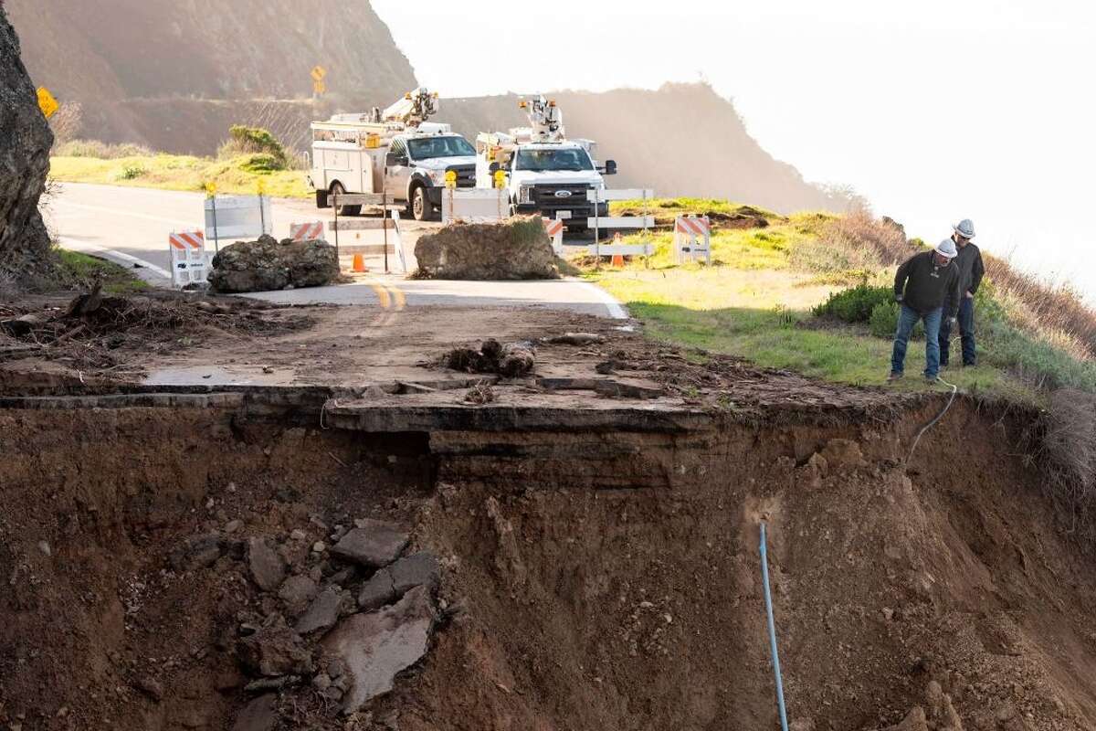More photos show Highway 1 damage; reopening date unknown