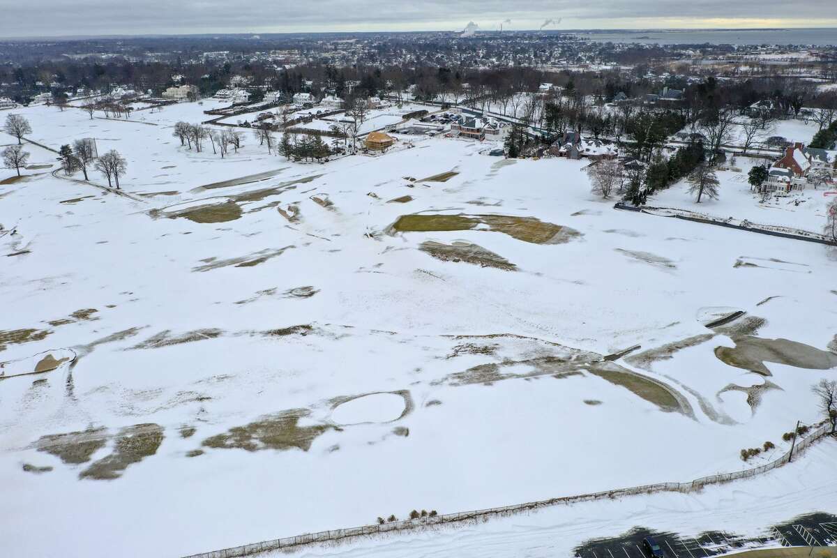 Drone photos show Fairfield from above after snow storm