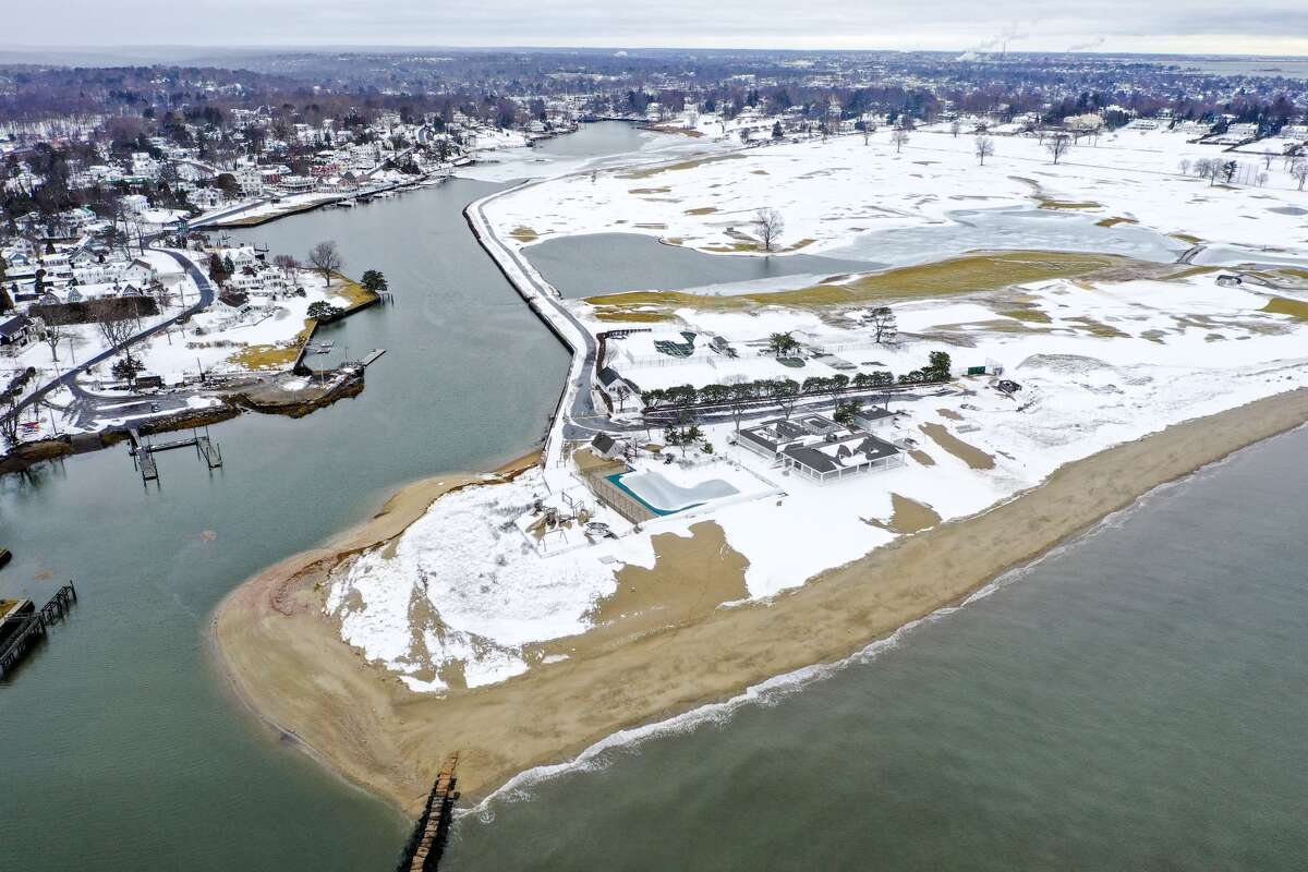 Drone photos show Fairfield from above after snow storm