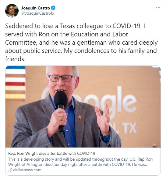 Texas leaders send condolences to family of representative Rep. Ron ...