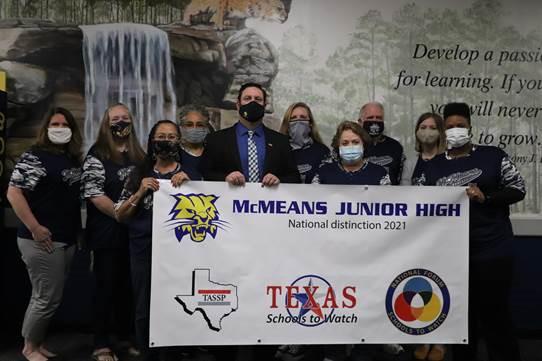 McMeans Junior High recognized as Texas School to Watch