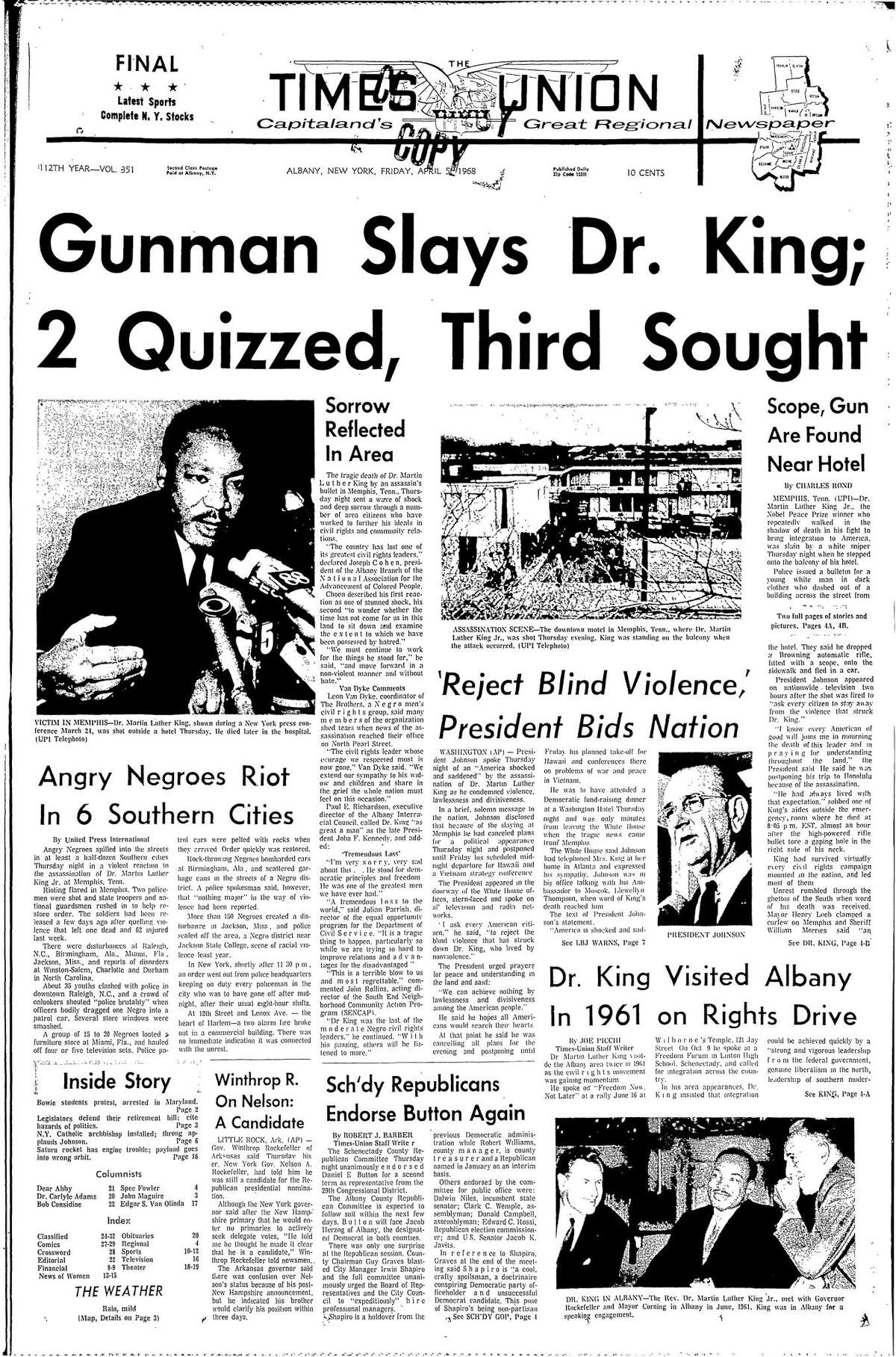 How the Brothers responded to MLK's assassination