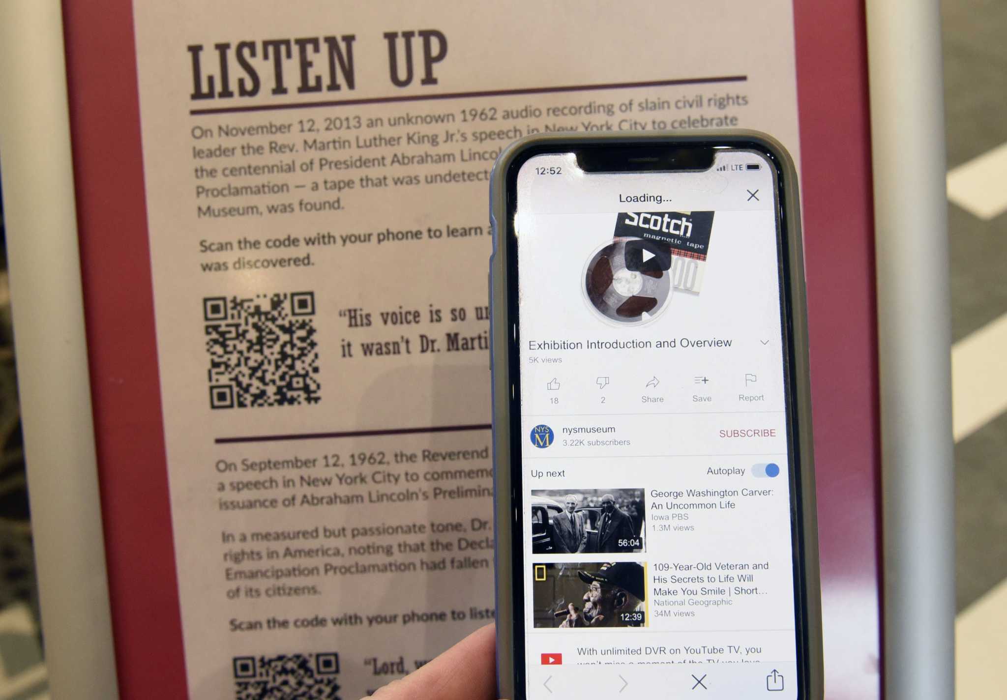 UAlbany exhibit includes Lincoln manuscript, Martin Luther King recording