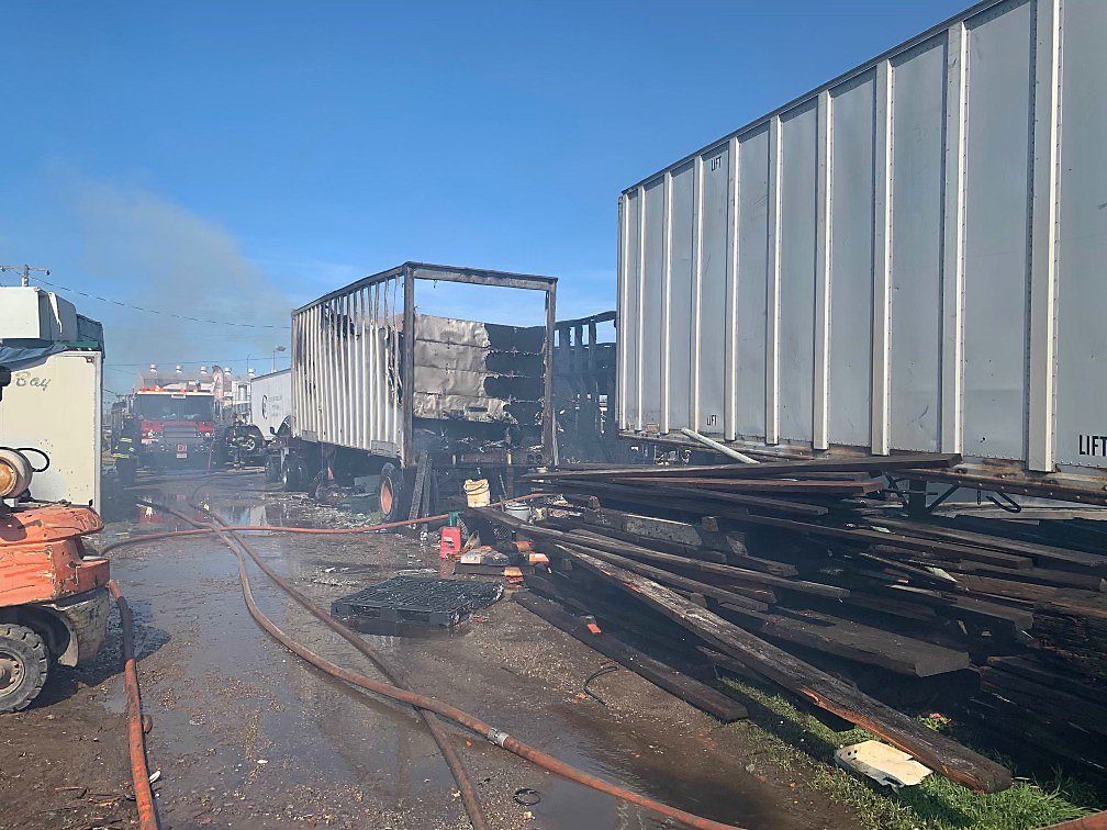 Intense fire near train tracks in Oakland burns 3 trailers, officials say