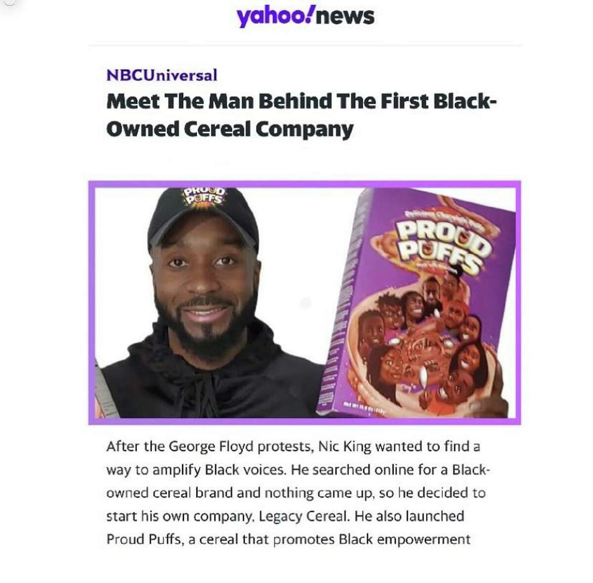 ‘Representation matters’: Darien man’s Black-owned cereal company gets ...