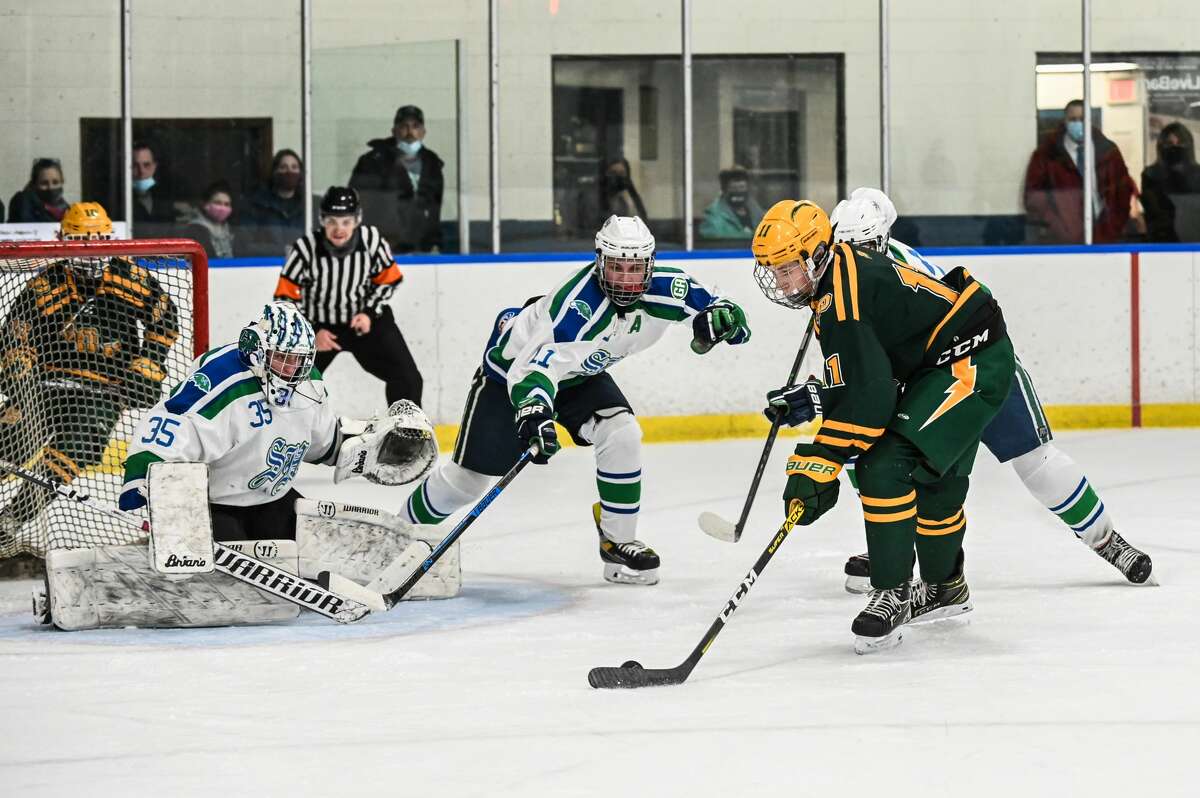 H. H. Dow High School vs. Saginaw Heritage High School hockey - March 3 ...