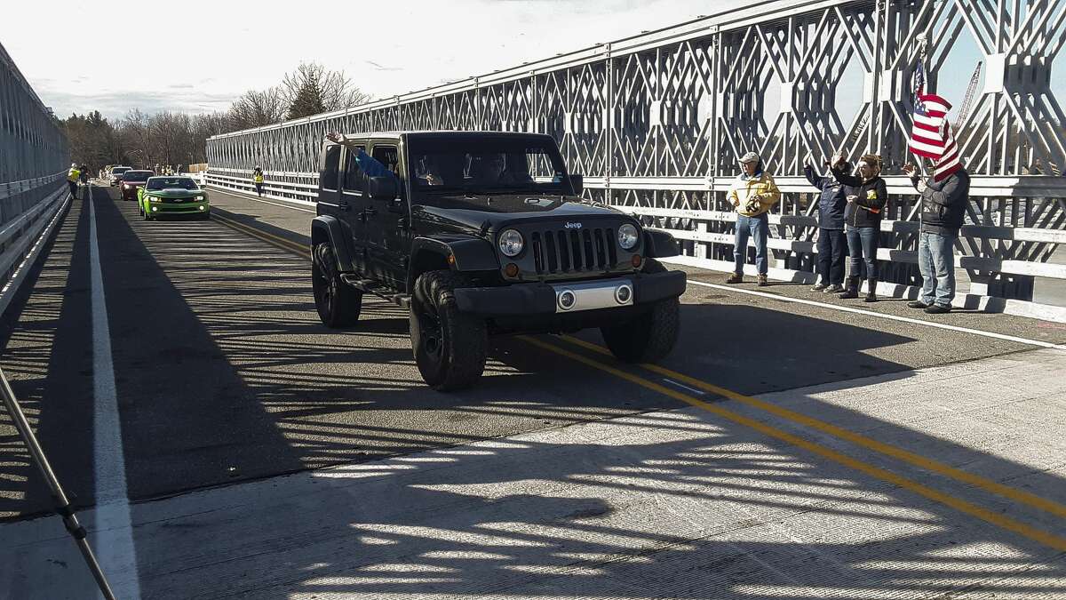 Temporary bridge opens on M-30 over Tobacco River