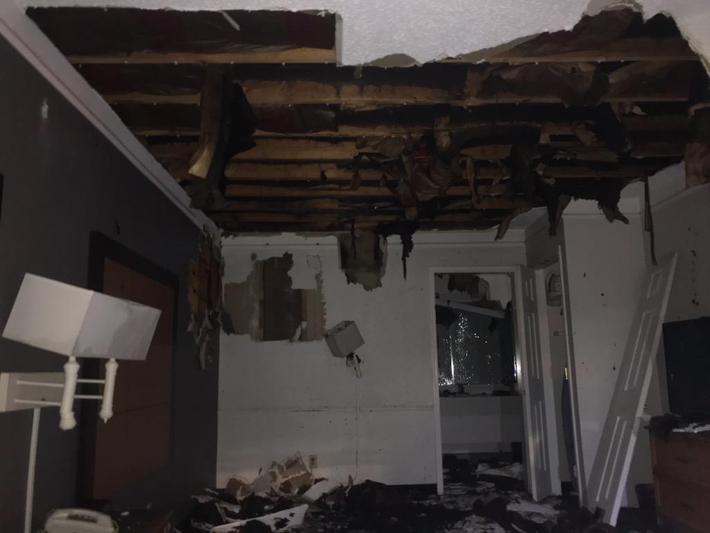 La Quinta Inn catches fire