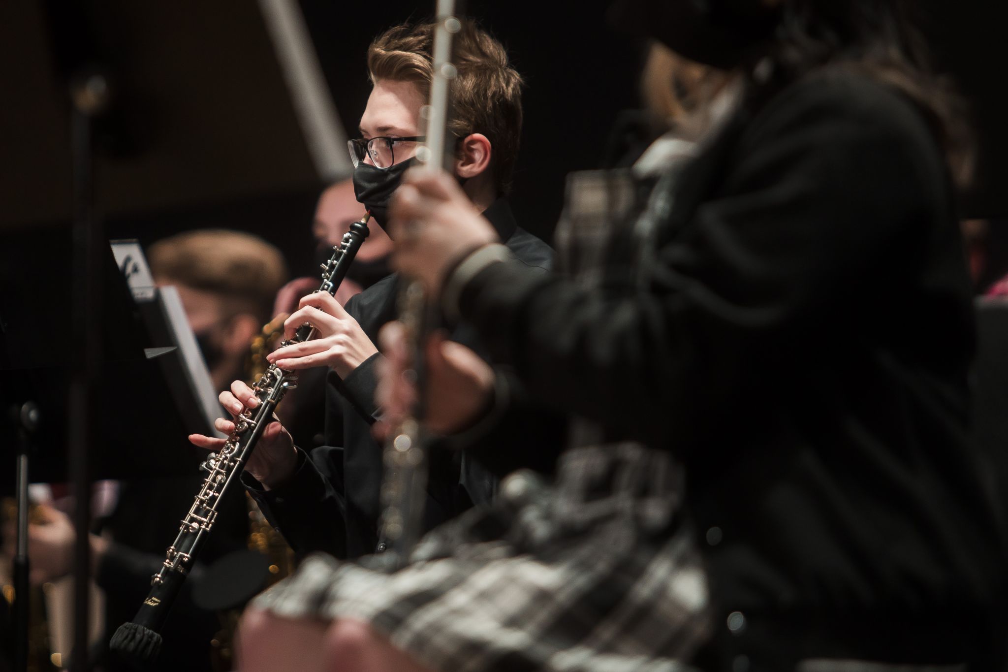 Meridian Early College High School Symphonic Band performs during concert