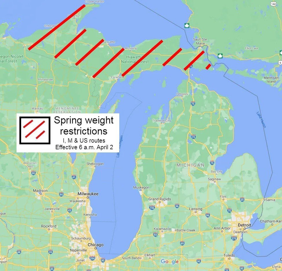 Seasonal weight restrictions on state roads lifted Friday