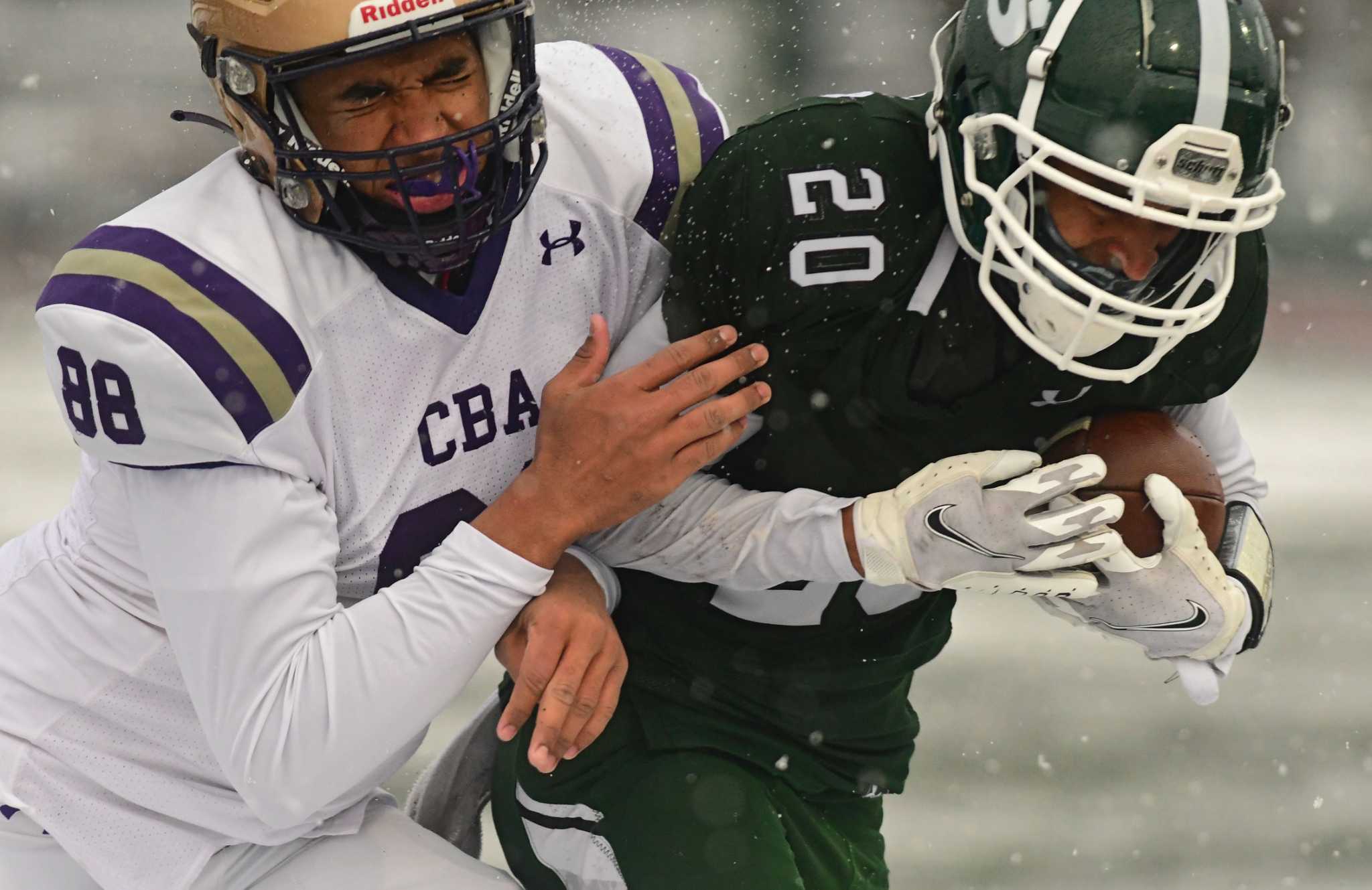 Snowy fun for Shenendehowa football team in win against CBA