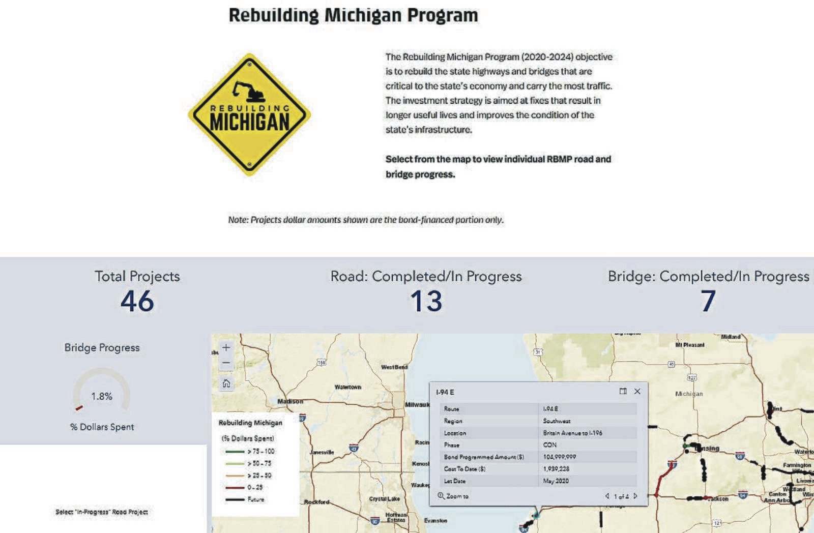 New online dashboard tracks road construction progress
