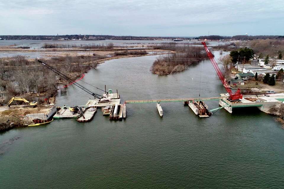 MDOT photos show M-55 bridge construction progress