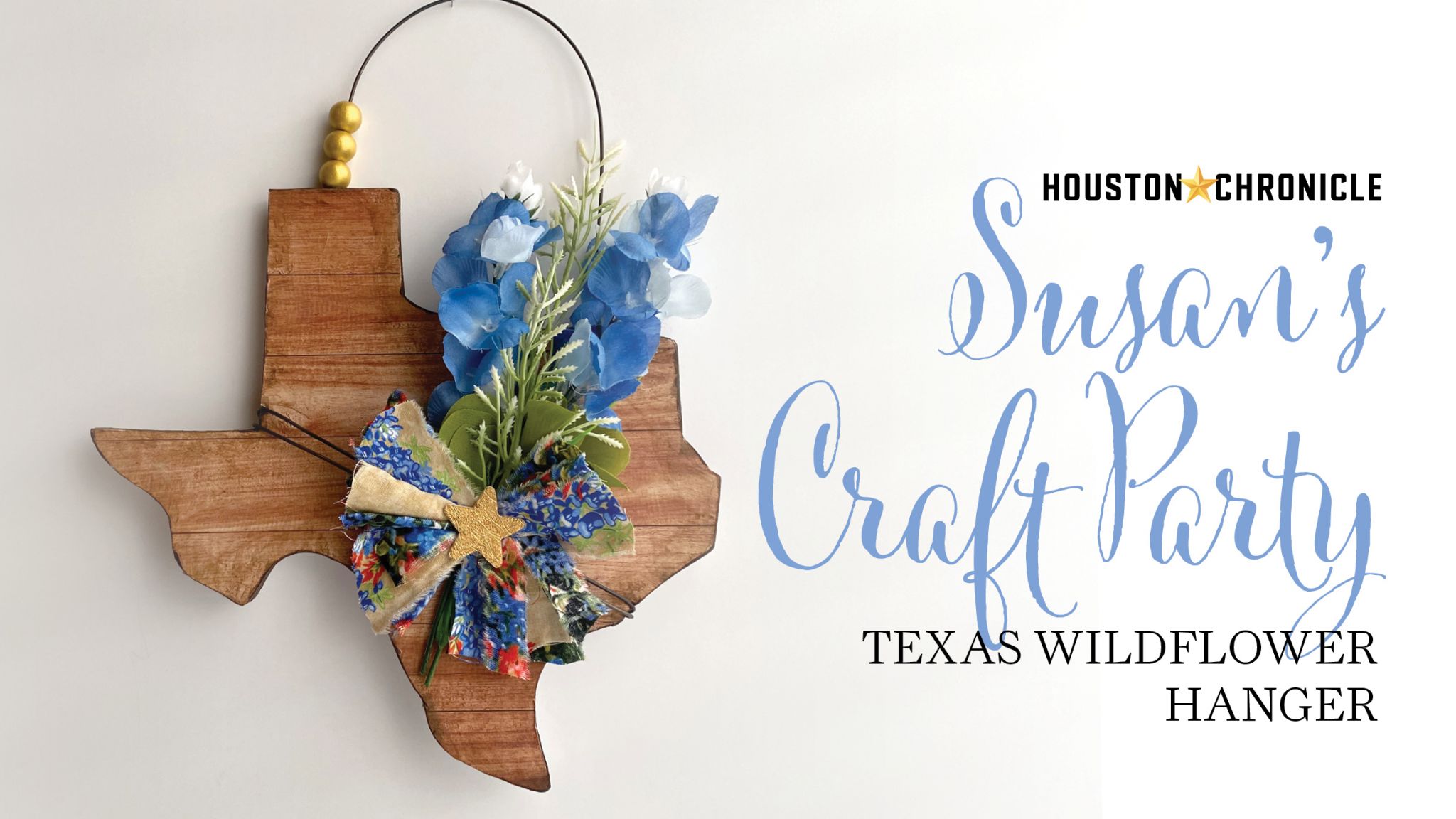 Here's how to make a Texas bluebonnets hanger at Susan's Craft Party