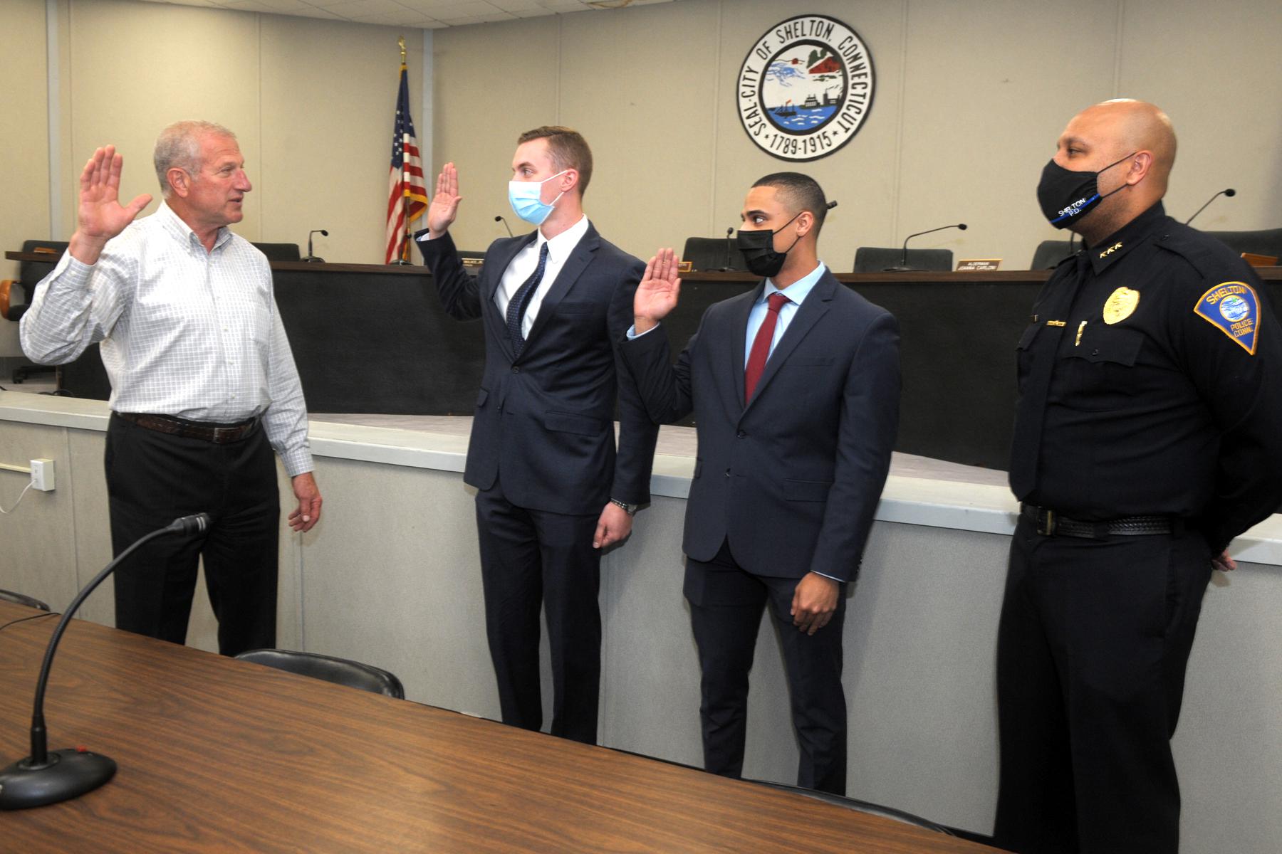 Shelton Police Department swears in 2 new hires; Academy training ...