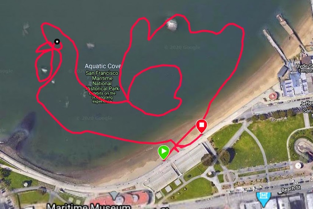 This SF resident uses the bay as his canvas. You just can’t see the art.