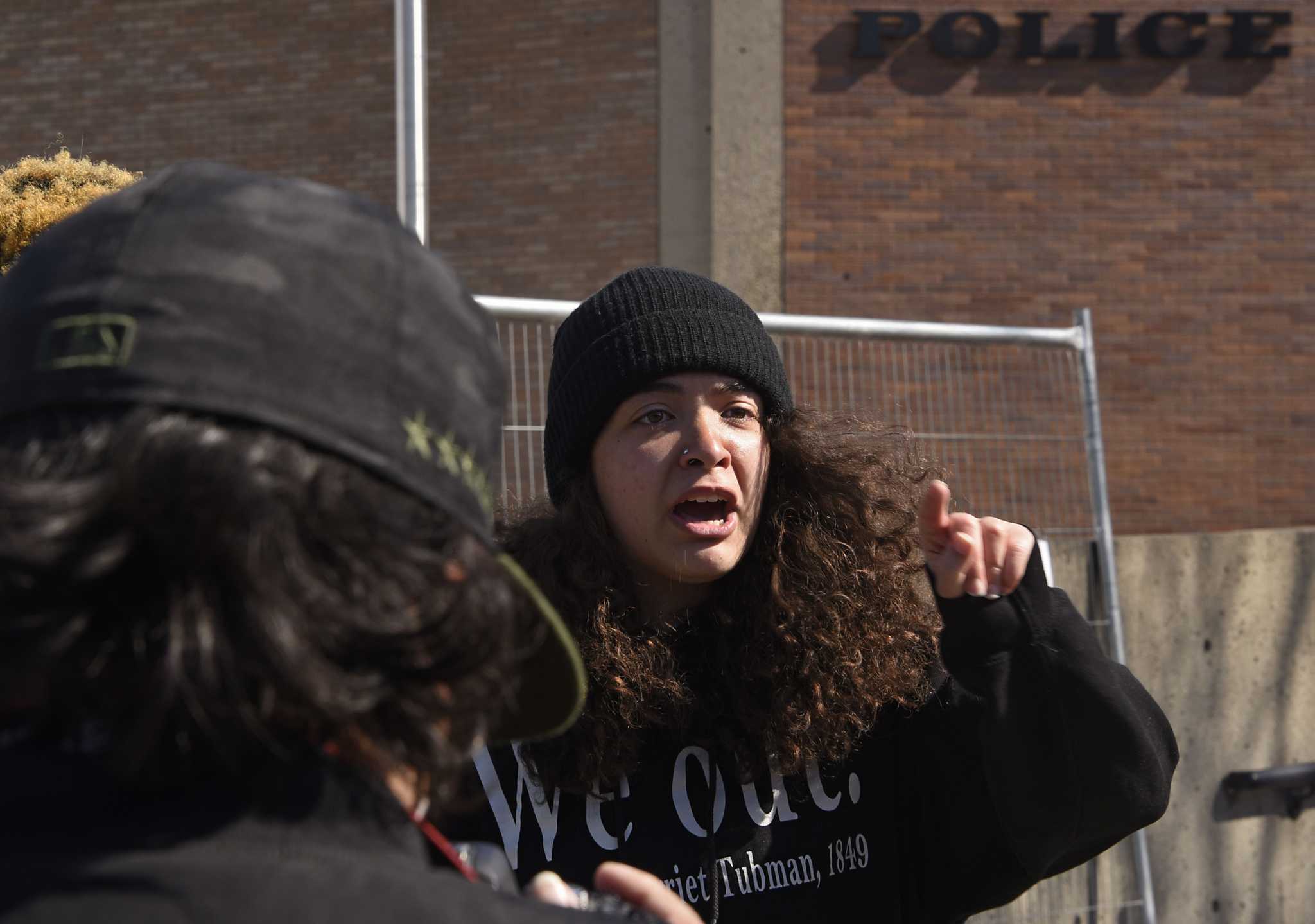 Schenectady police station chalking case resolved; fencing comes down