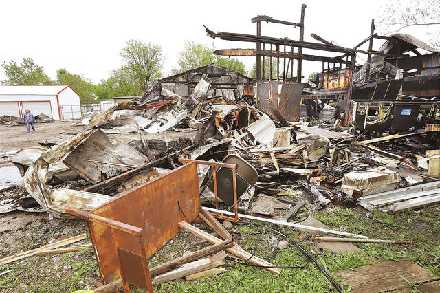 Fencing warehouse destroyed by fire in Cottage Hills