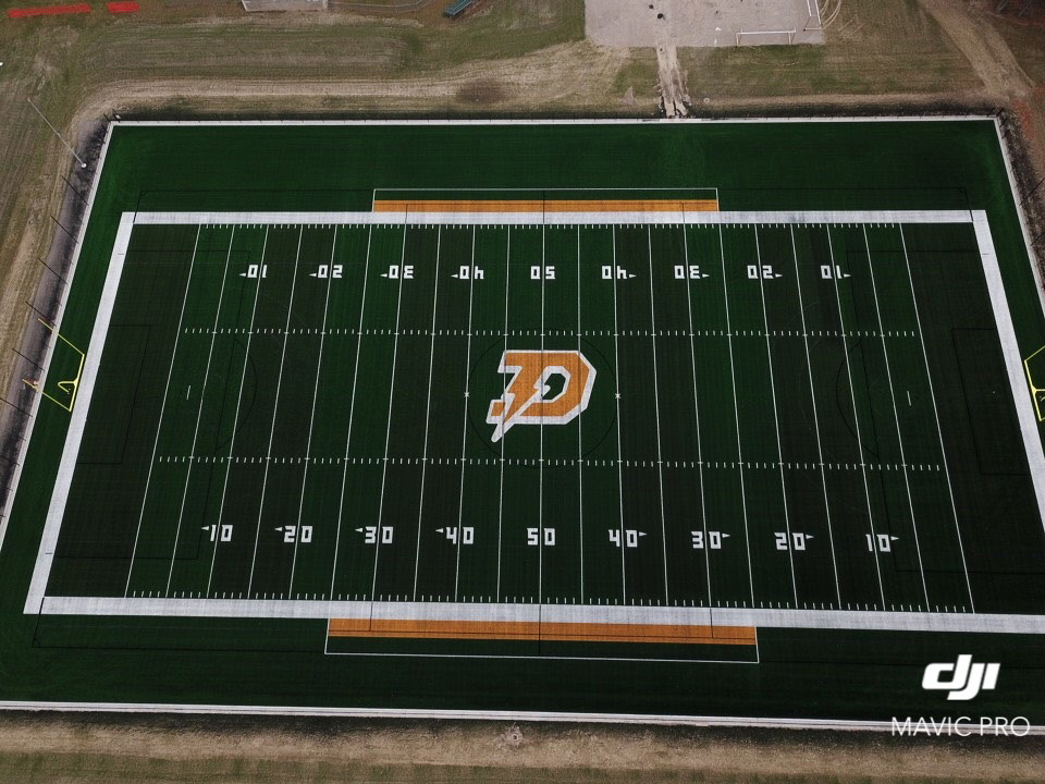 Happy day: Dow turf field will be getting lights, PA, scoreboard