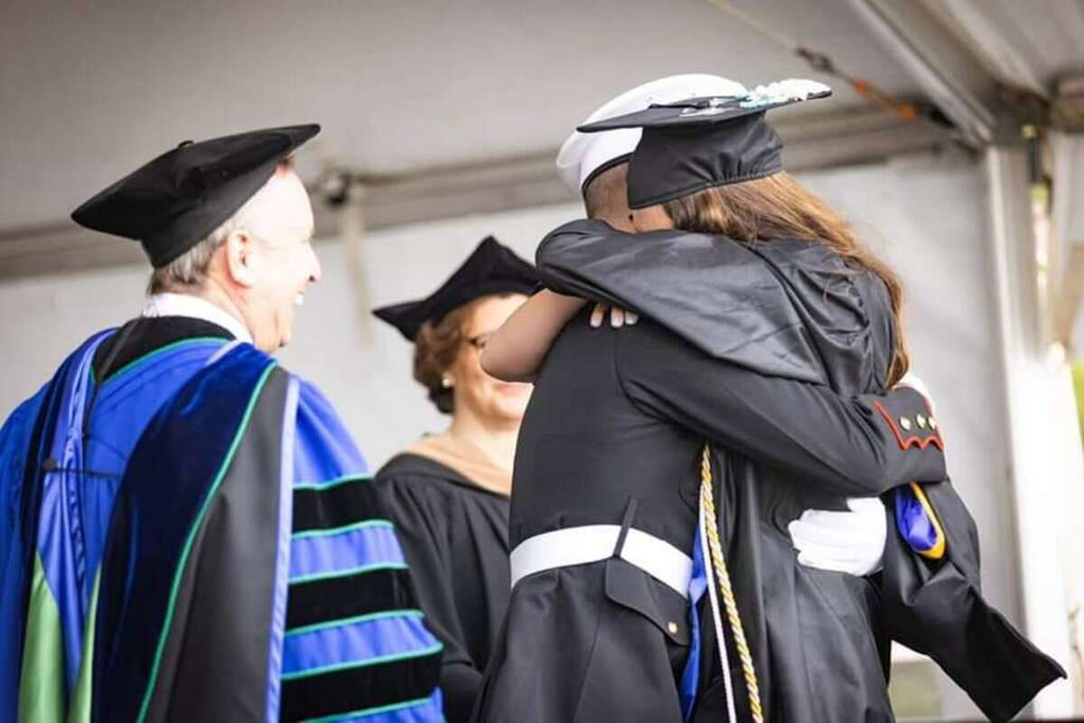 Stamford sergeant’s daughter surprised at graduation by Marine brother