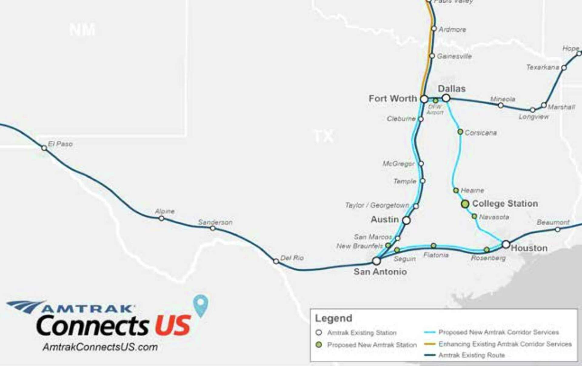 Amtrak sets sights on Texas Triangle, frequent Houston service