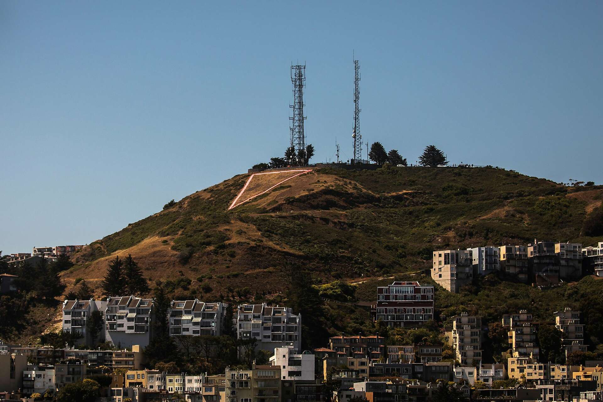 Pink Triangle installed on San Francisco’s Twin Peaks to start Pride Month