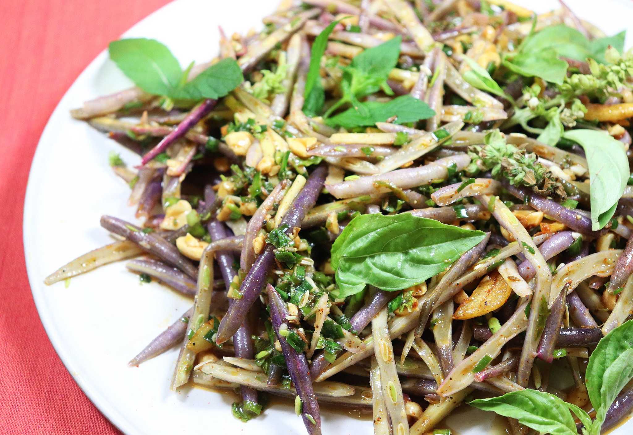 This purple bean salad takes minutes to make