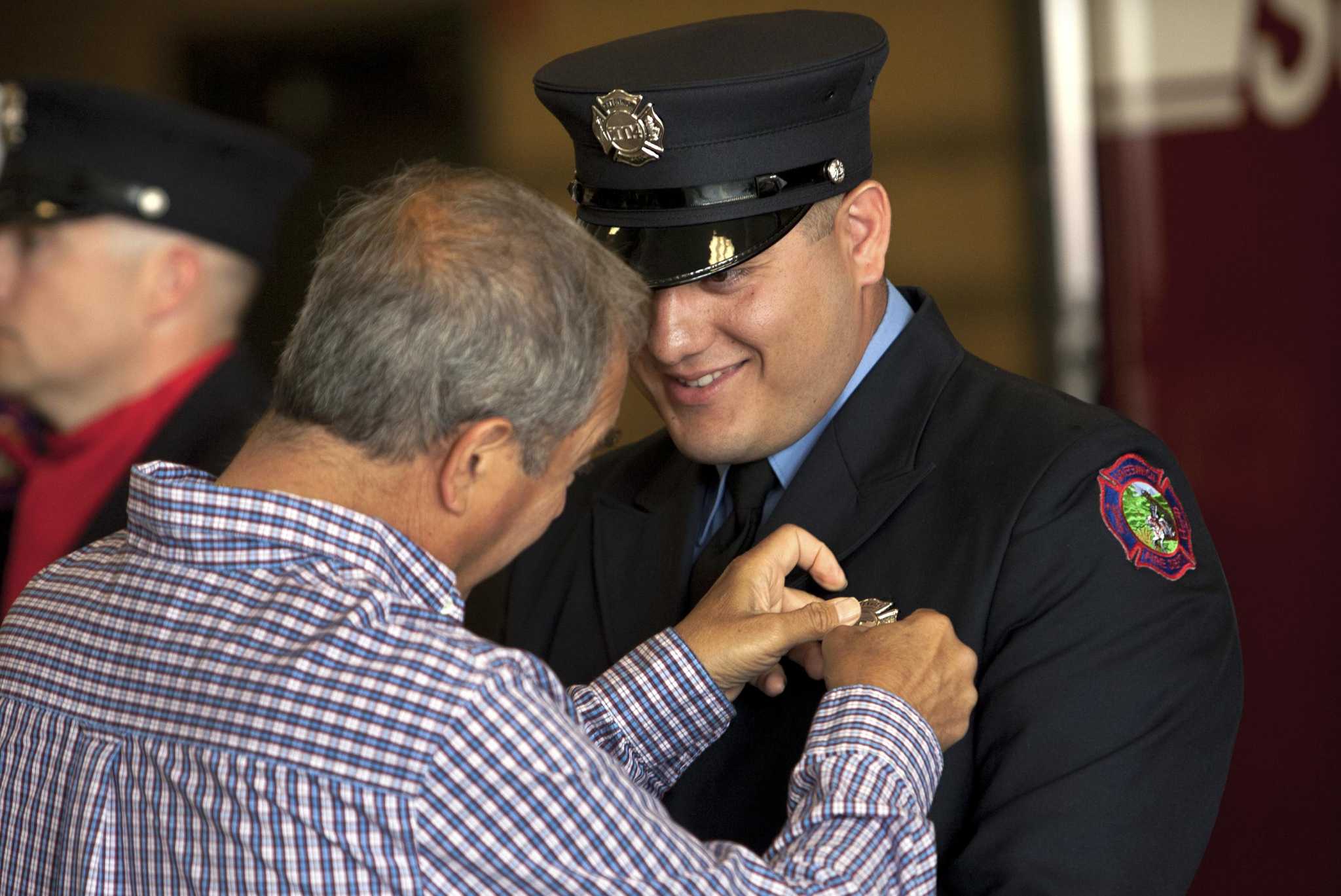 Greenwich holds a ‘proper swearing-in ceremony’ for 3 firefighters ...
