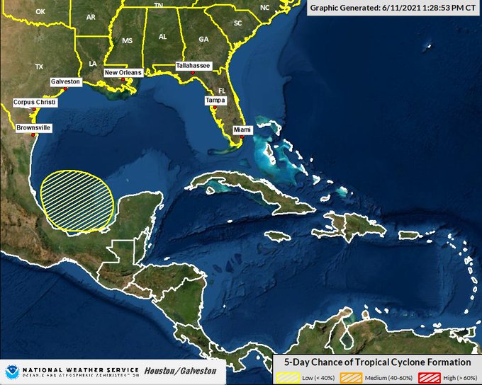 There is a 20 percent chance of tropical system forming in Gulf next week