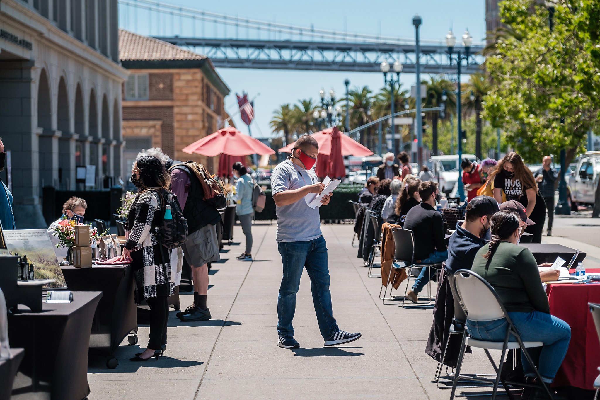 At a Ferry Building job fair, employers looking to hire seemed to ...