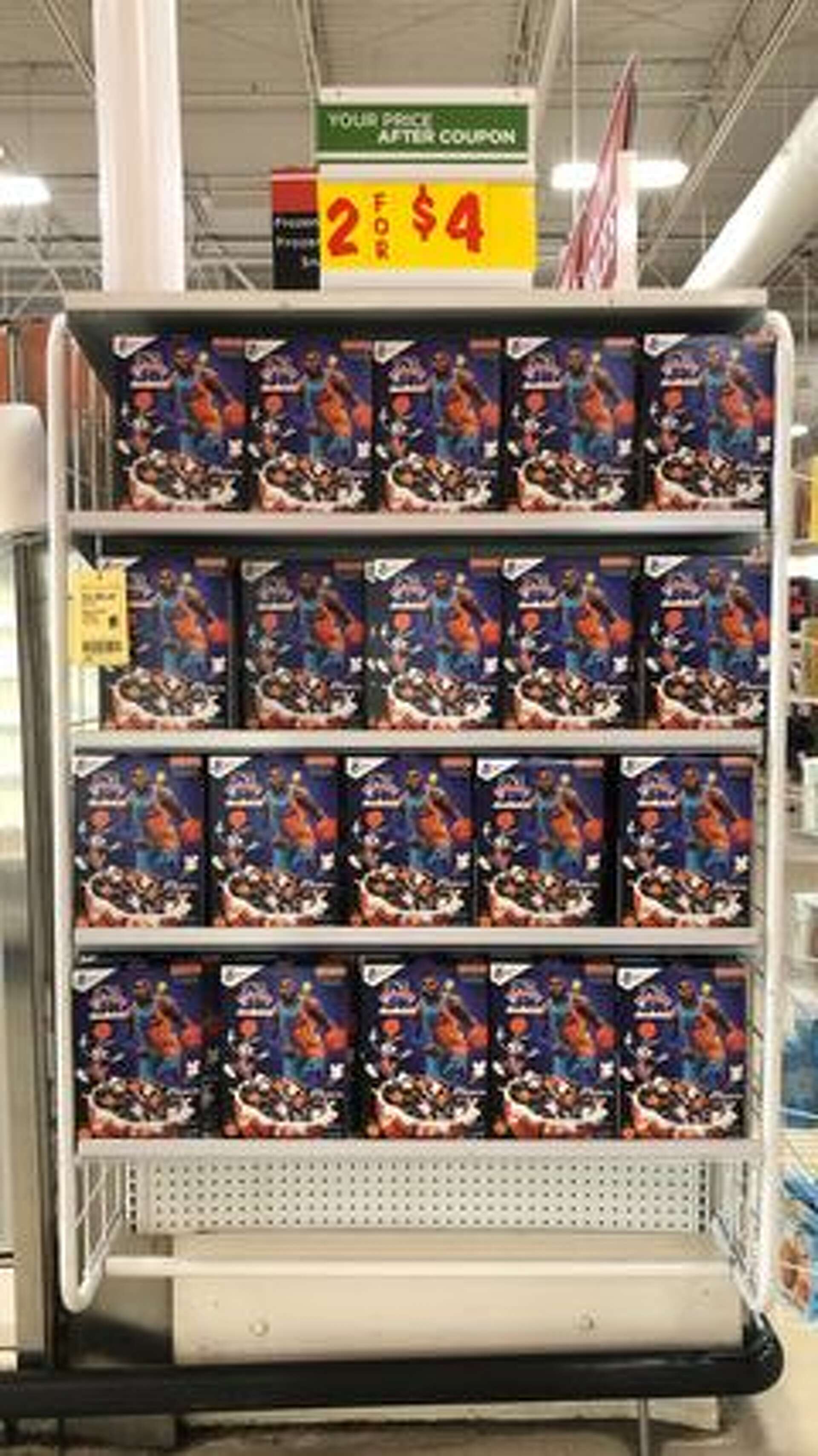 Space Jam cereal box with LeBron James is on sale at H-E-B