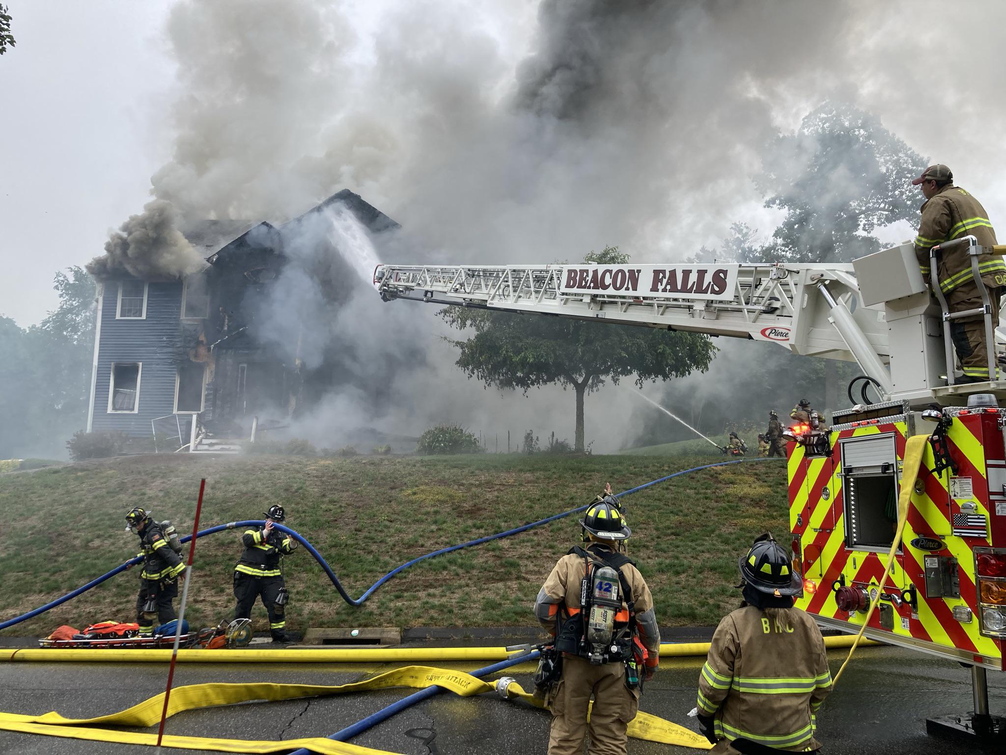 2 people, 2 dogs escape fire that destroyed Beacon Falls home