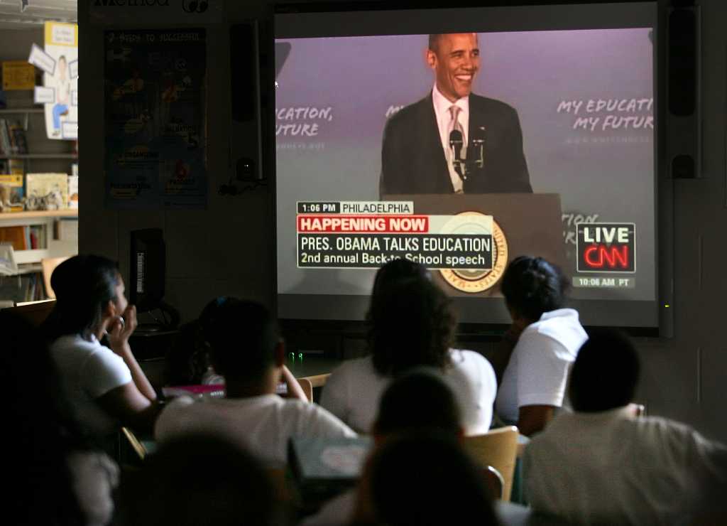 Students give high marks to Obama school talk
